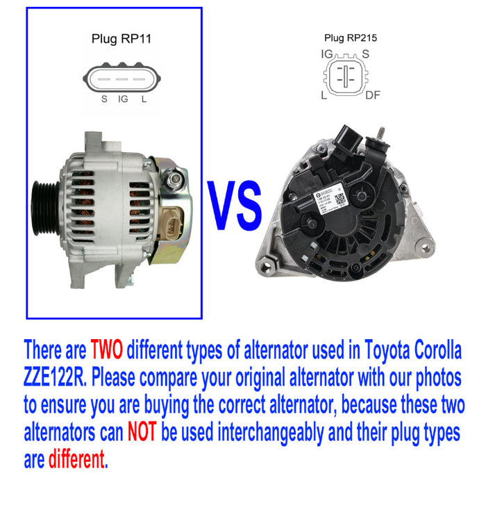 Brand New Alternator for Toyota Corolla ZZE122R 1ZZ-FE 1.8L 2001-2007 ...
