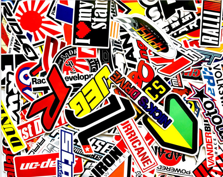 100pcs STICKER BOMB JDM Japanese Racing Car Drift Turbo Funny Decals ...